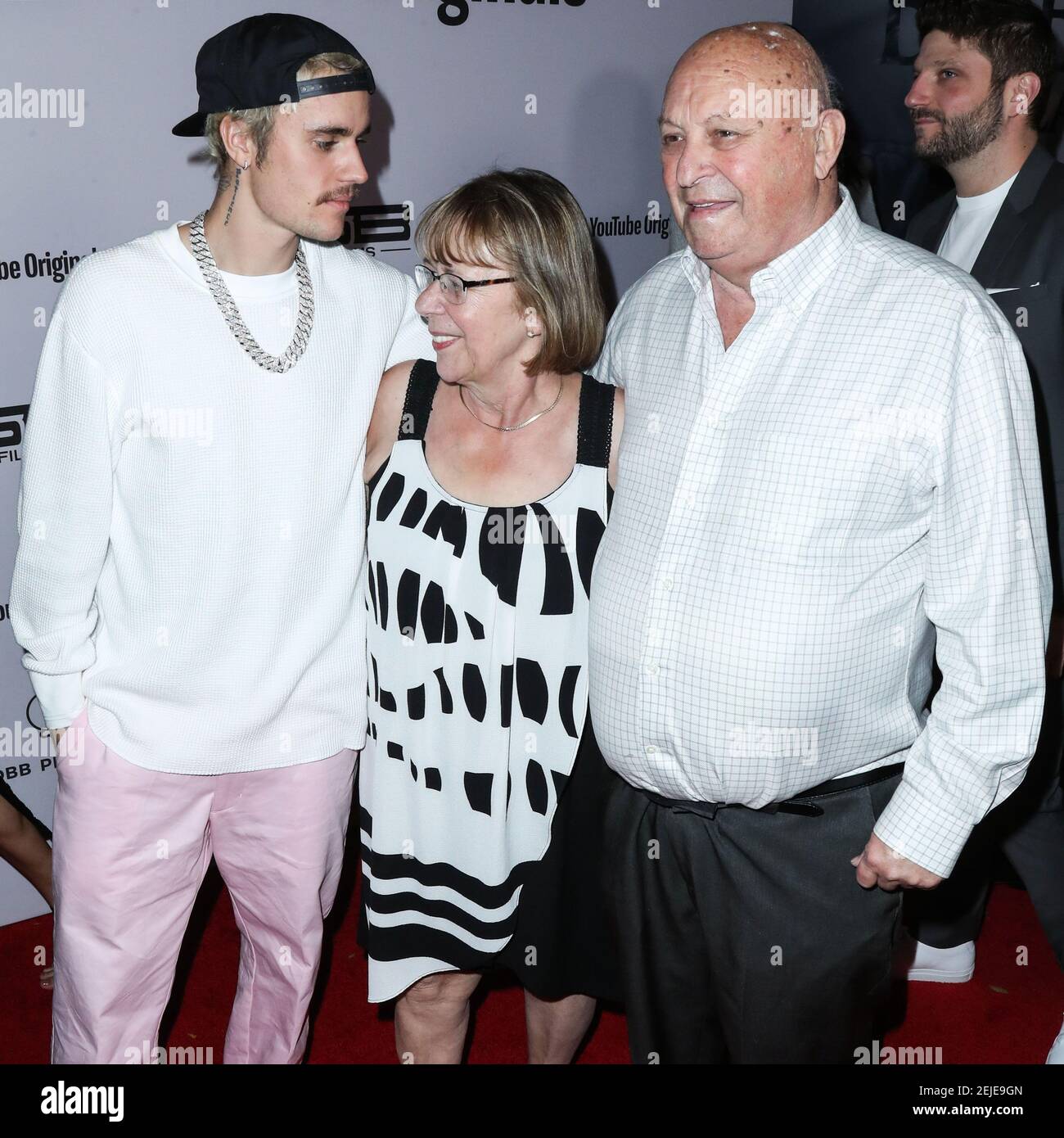 WESTWOOD, LOS ANGELES, CALIFORNIA, USA - JANUARY 27: Justin Bieber, Bruce Dale and Diane Dale ...