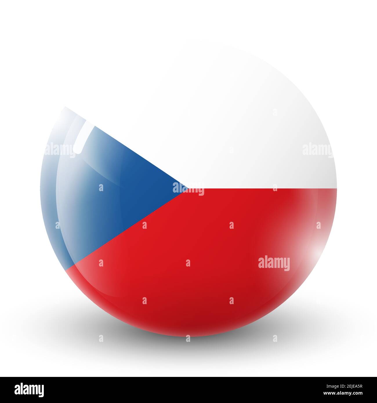 Glass light ball with flag of Czech Republic. Round sphere, template ...