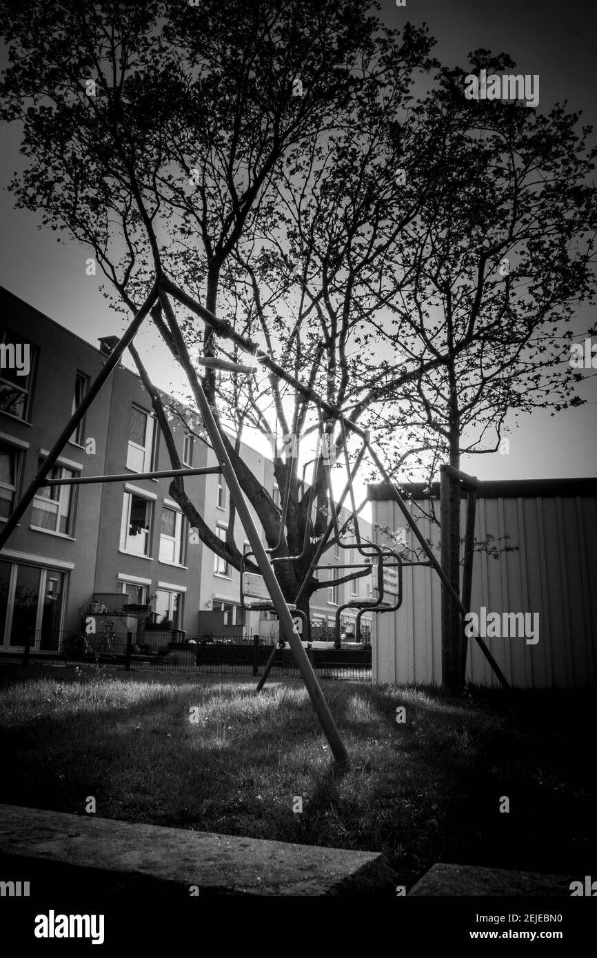 Child in playground kid Black and White Stock Photos & Images - Alamy
