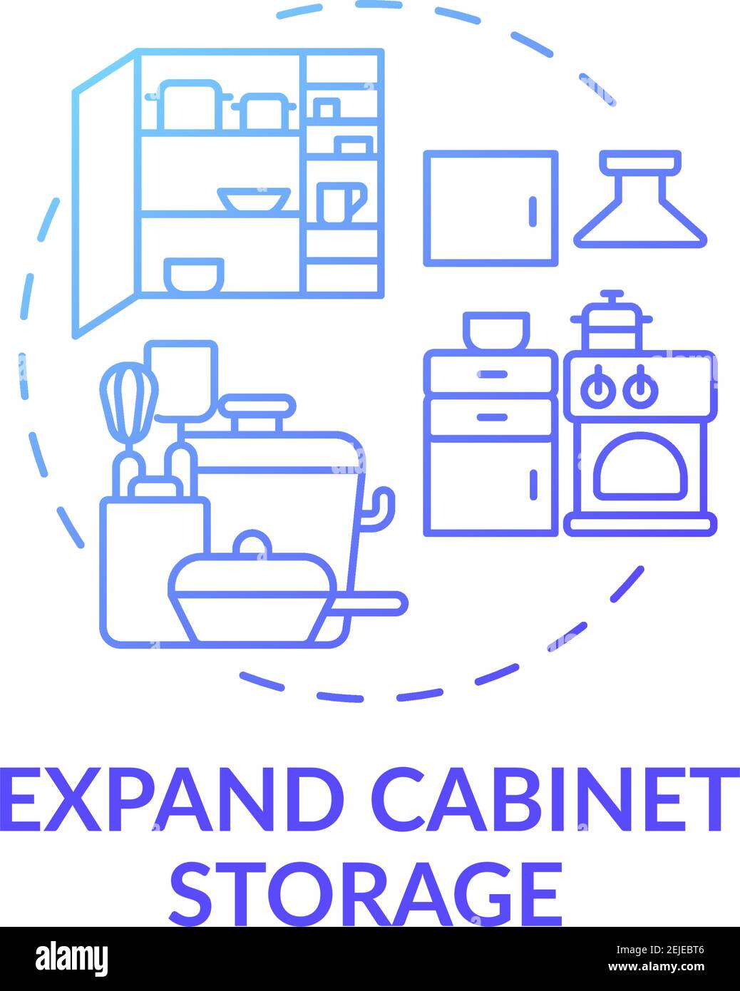 Expand cabinet storage blue gradient concept icon Stock Vector Image ...