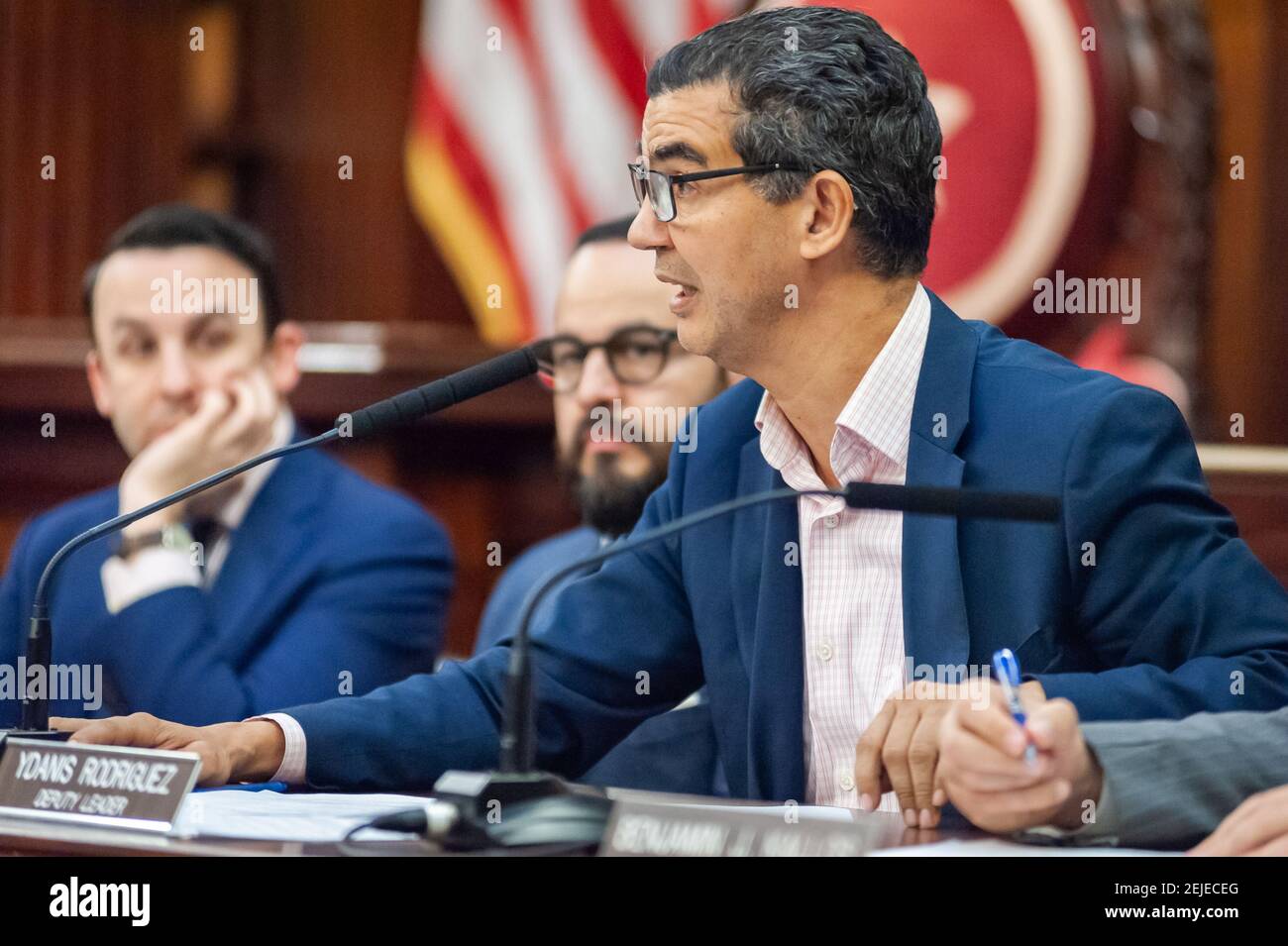 NYC Council Member Ydanis Rodriguez at a City Council hearing calling ...