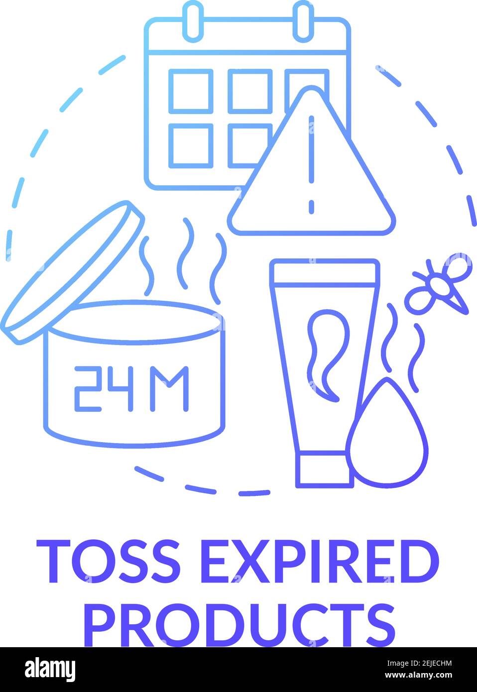 Toss expired products blue gradient concept icon Stock Vector Image ...