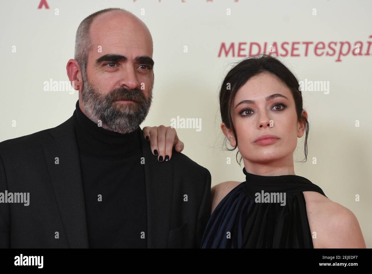 Luis Tosar (L) and Anna Castillo attend the premiere of 'Adú ...