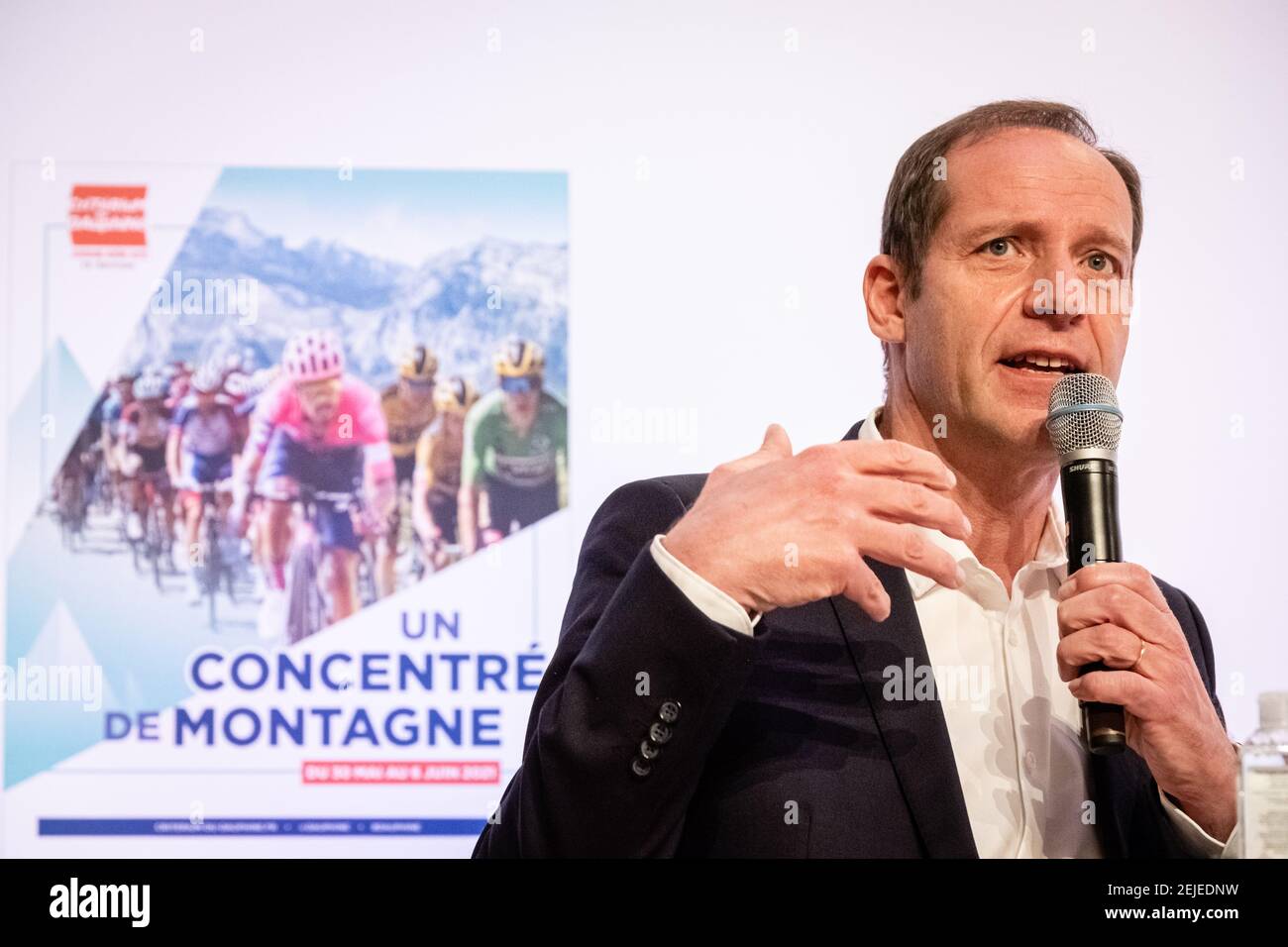 Lyon (France), February 22, 2021. Presentation of the Dauphiné 2021 ...