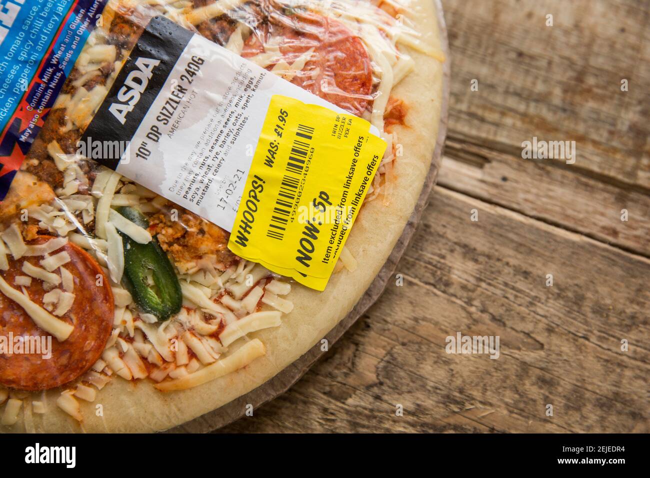 An uncooked All American Sizzler pizza bought from Asda supermarket ...