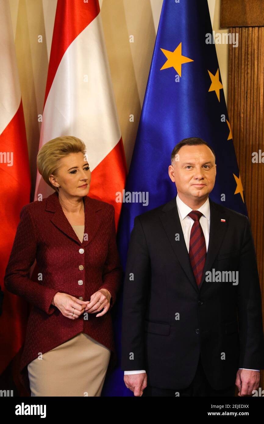 President of Poland, Andrzej Duda and first Lady of Poland Agata ...