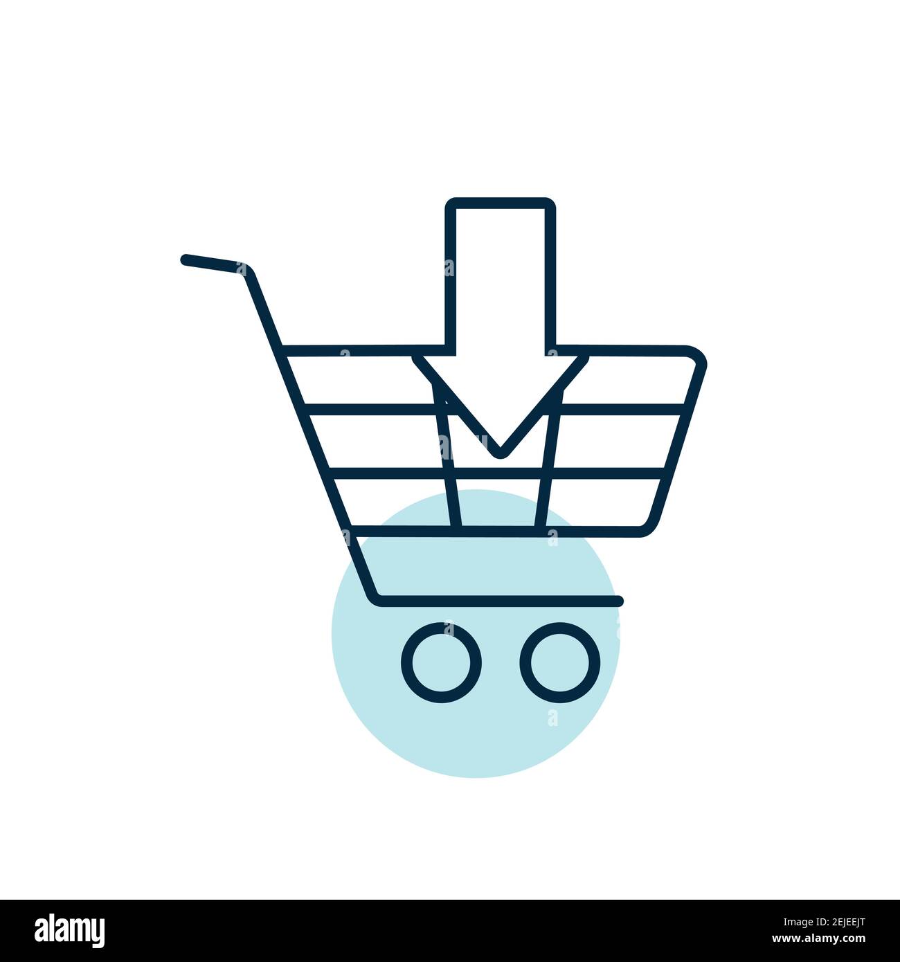 Shopping cart with an arrow icon. E-commerce sign. Graph symbol for ...