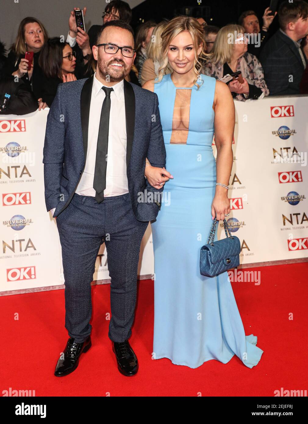 Jonathan & Anna Saccone Joly attend the National Television Awards 2020 ...