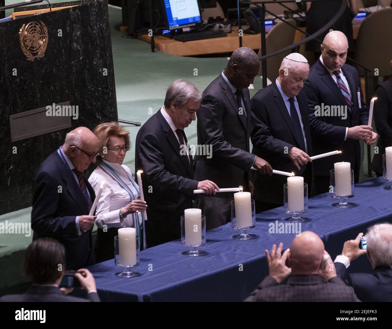 Candle lighting ceremony during Holocaust Memorial at UN General ...