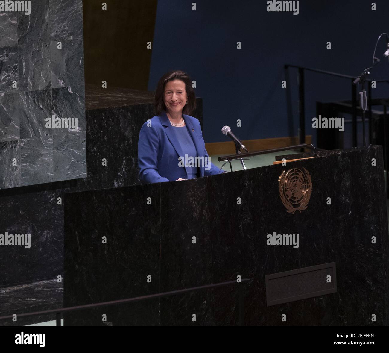 Under-Secretary-General Melissa Fleming speaks during Holocaust ...