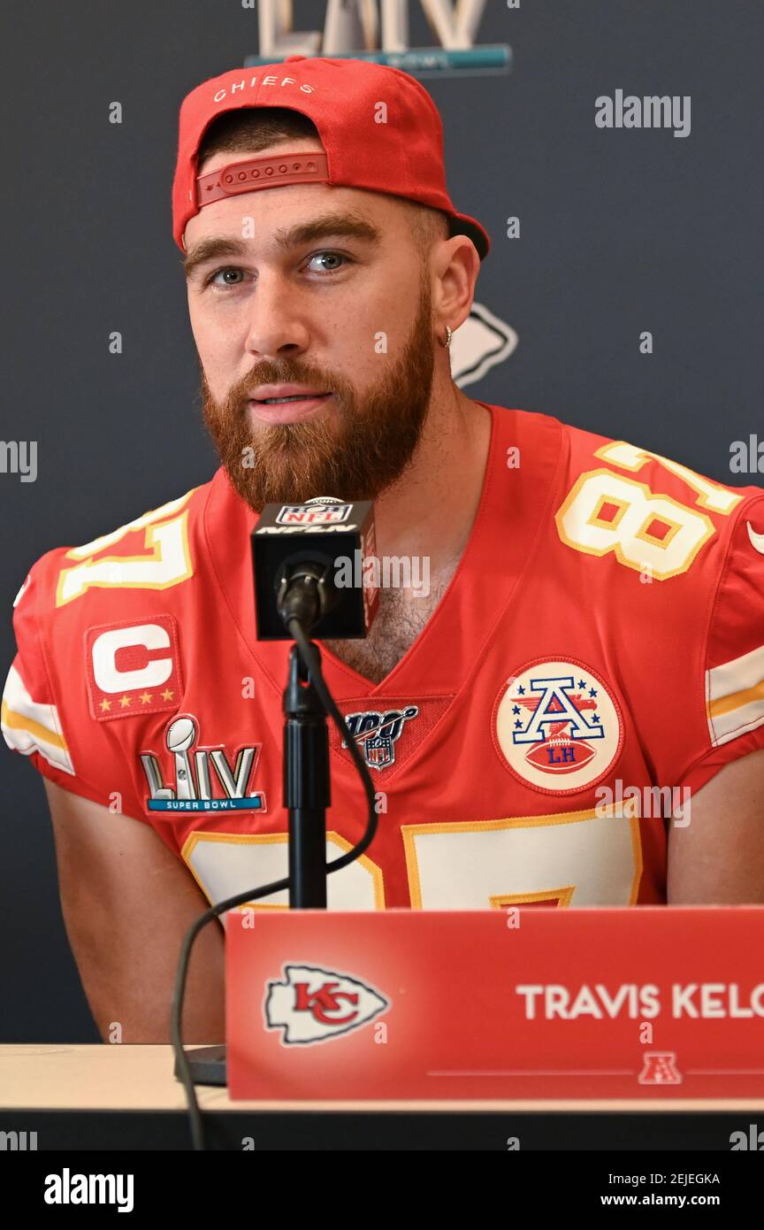 Kansas City Chiefs tight end Travis Kelce during the Super Bowl LIV ...
