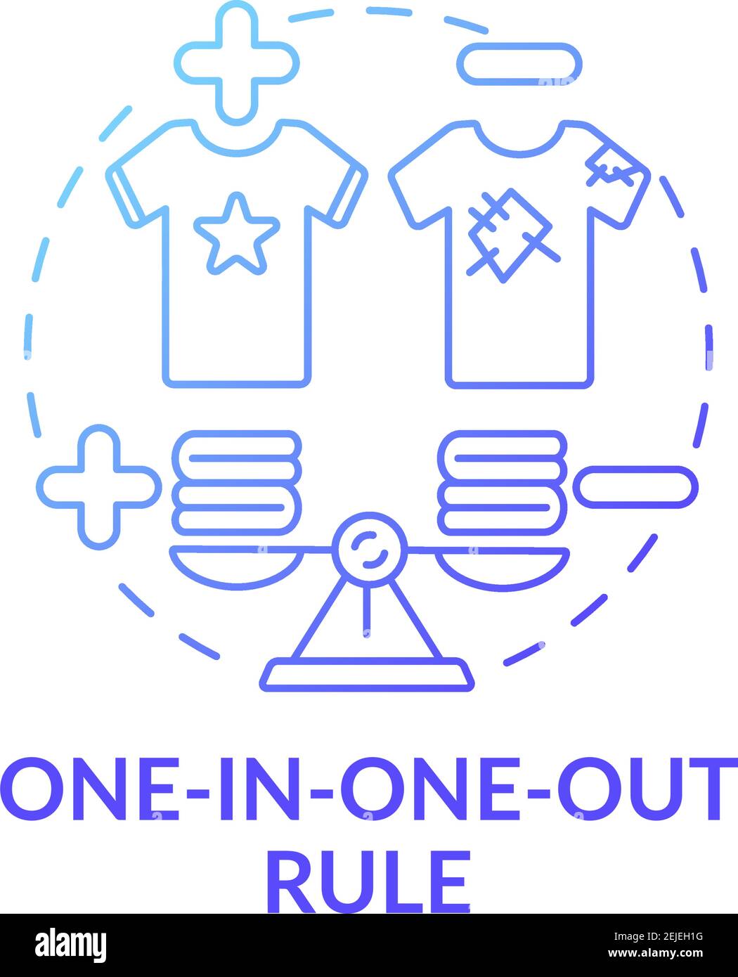 One-in-one-out rule blue gradient concept icon Stock Vector Image & Art ...