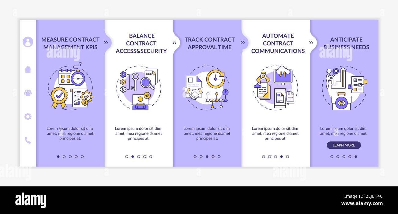 Efficient Contract management tips onboarding vector template Stock ...