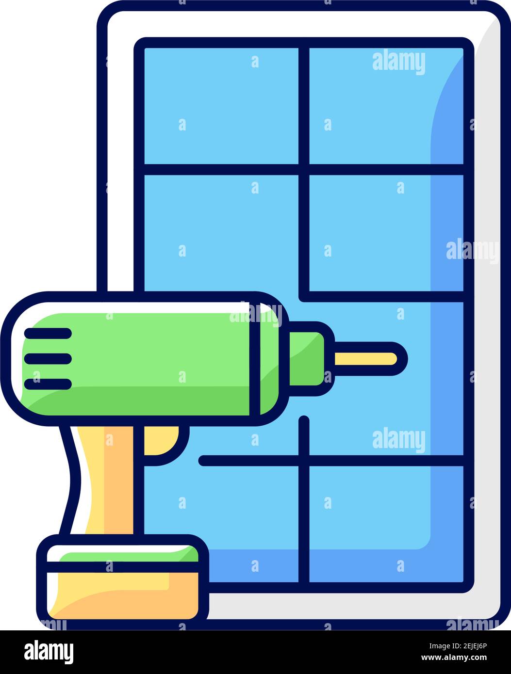 Window installation RGB color icon Stock Vector Image & Art - Alamy