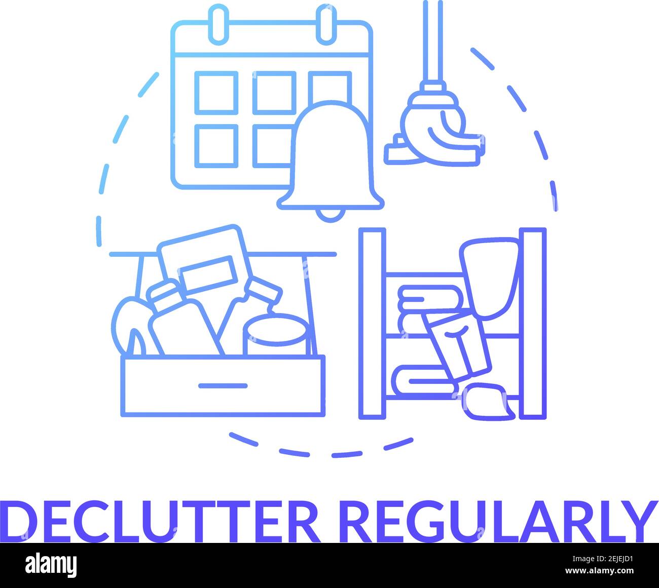 Declutter regularly blue gradient concept icon Stock Vector Image & Art ...