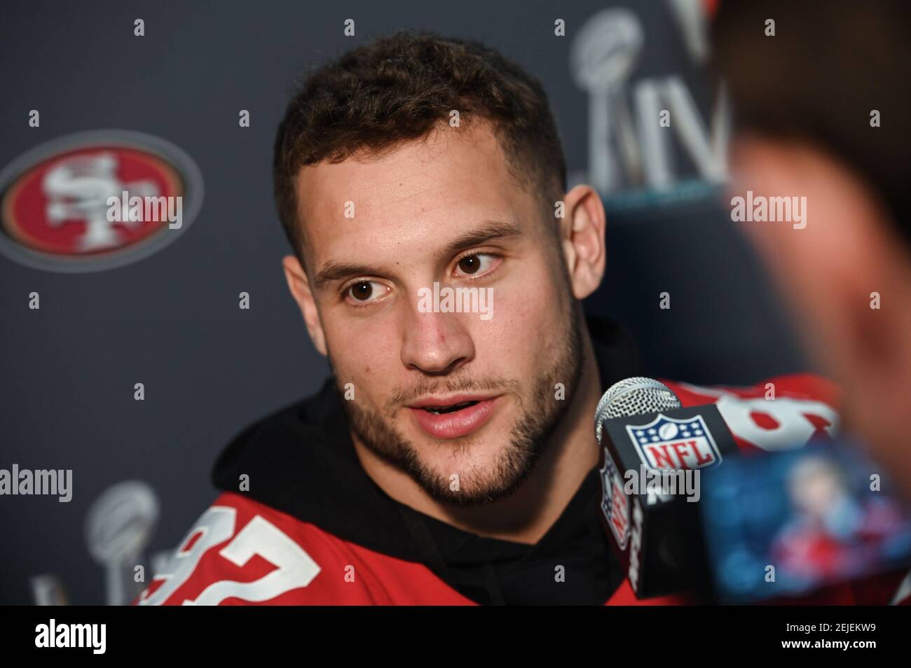 San Francisco 49ers #97 defensive end Nick Bosa during the Super Bowl ...