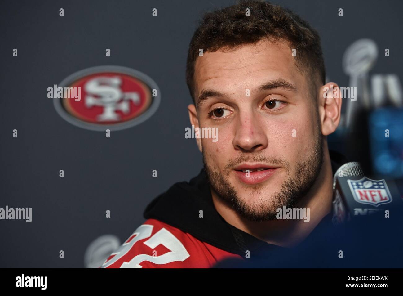San Francisco 49ers #97 defensive end Nick Bosa during the Super Bowl ...