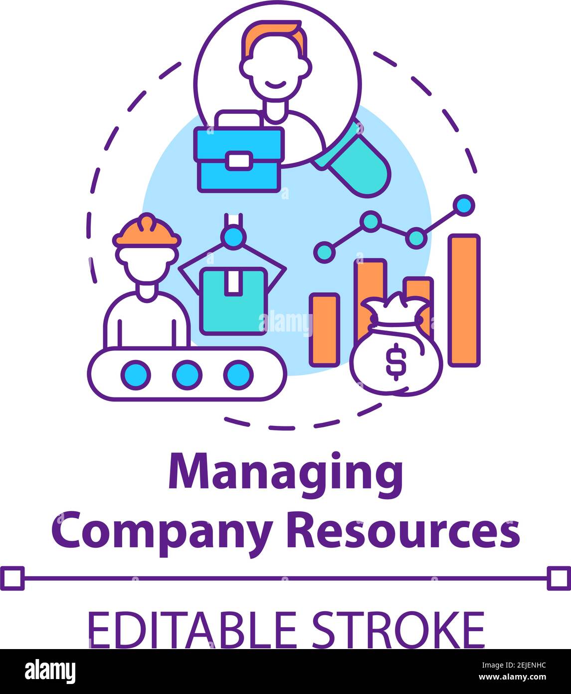Managing company resources concept icon Stock Vector Image & Art - Alamy