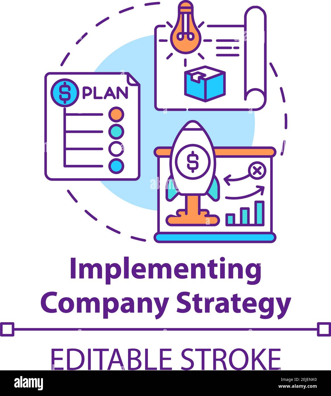 Implementing company strategy concept icon Stock Vector Image & Art - Alamy