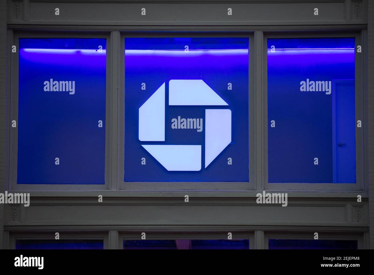A Chase Bank logo as seen on a branch in Washington, DC on January 27 ...