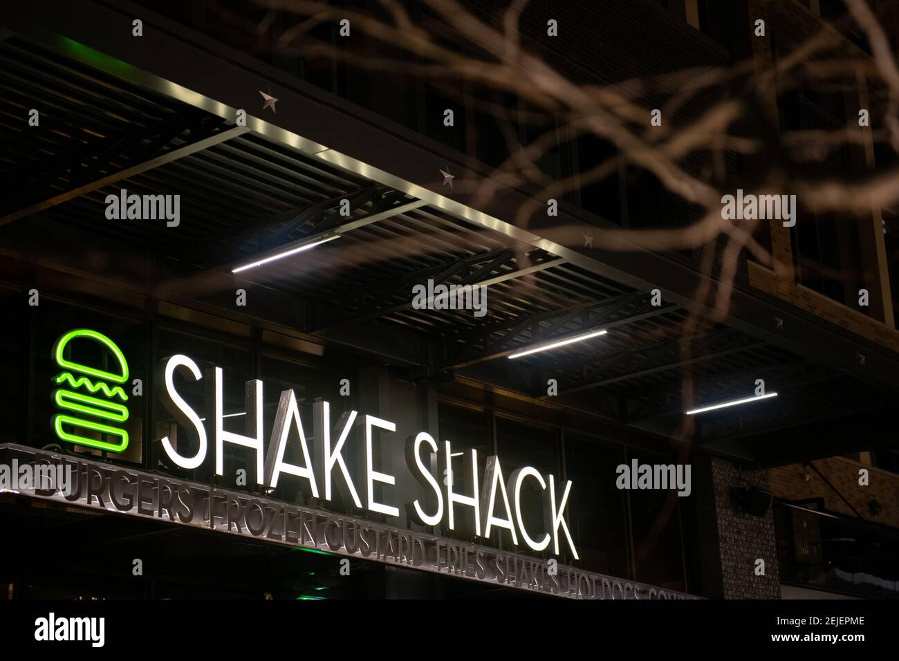 A Shake Shack logo as seen in Washington, DC on January 23, 2020 ...