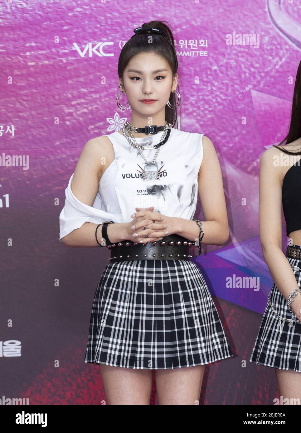 South Korean K-Pop girl group ITZY, attend a photo call for the 29th ...