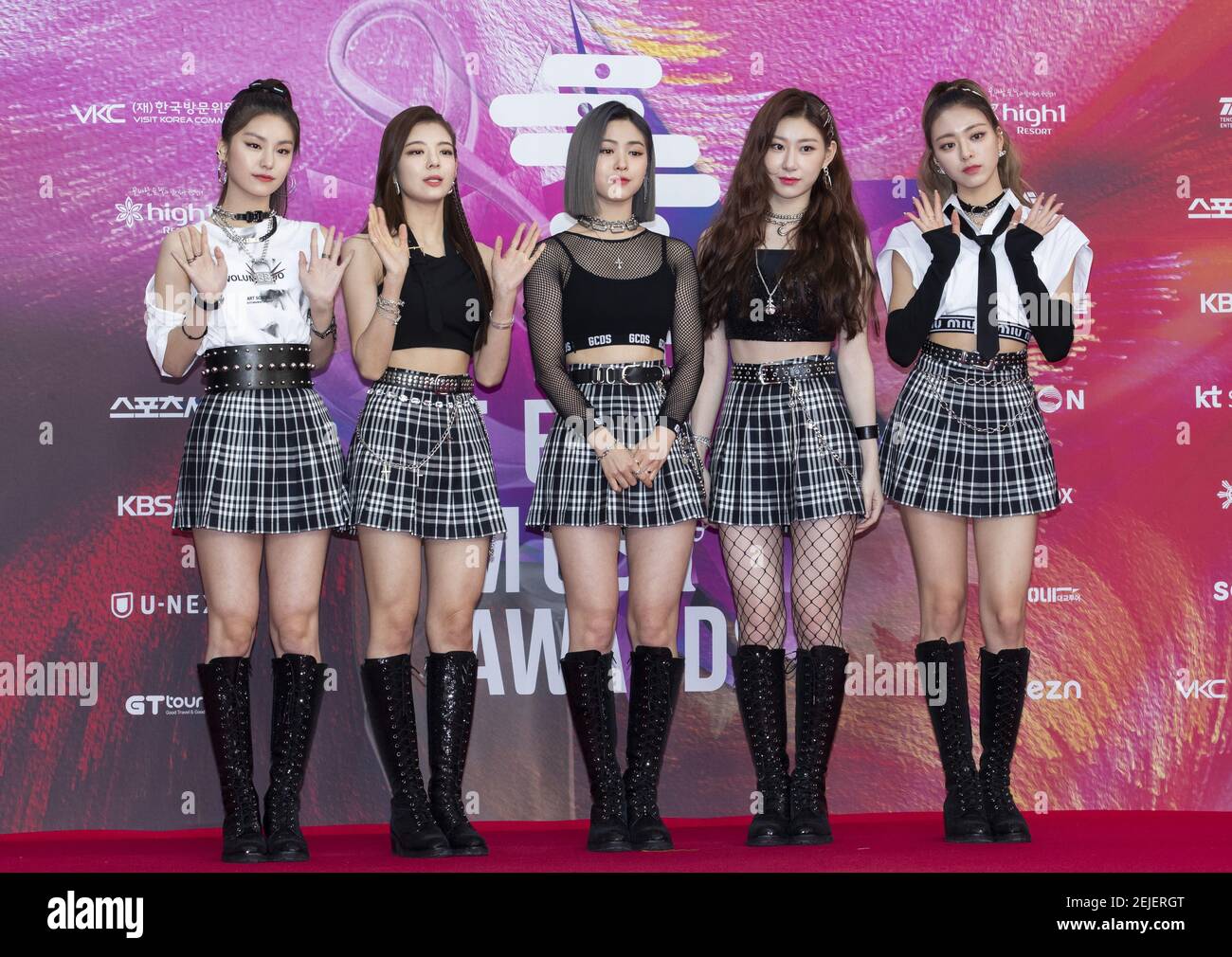 South Korean K-Pop girl group ITZY, attend a photo call for the 29th ...