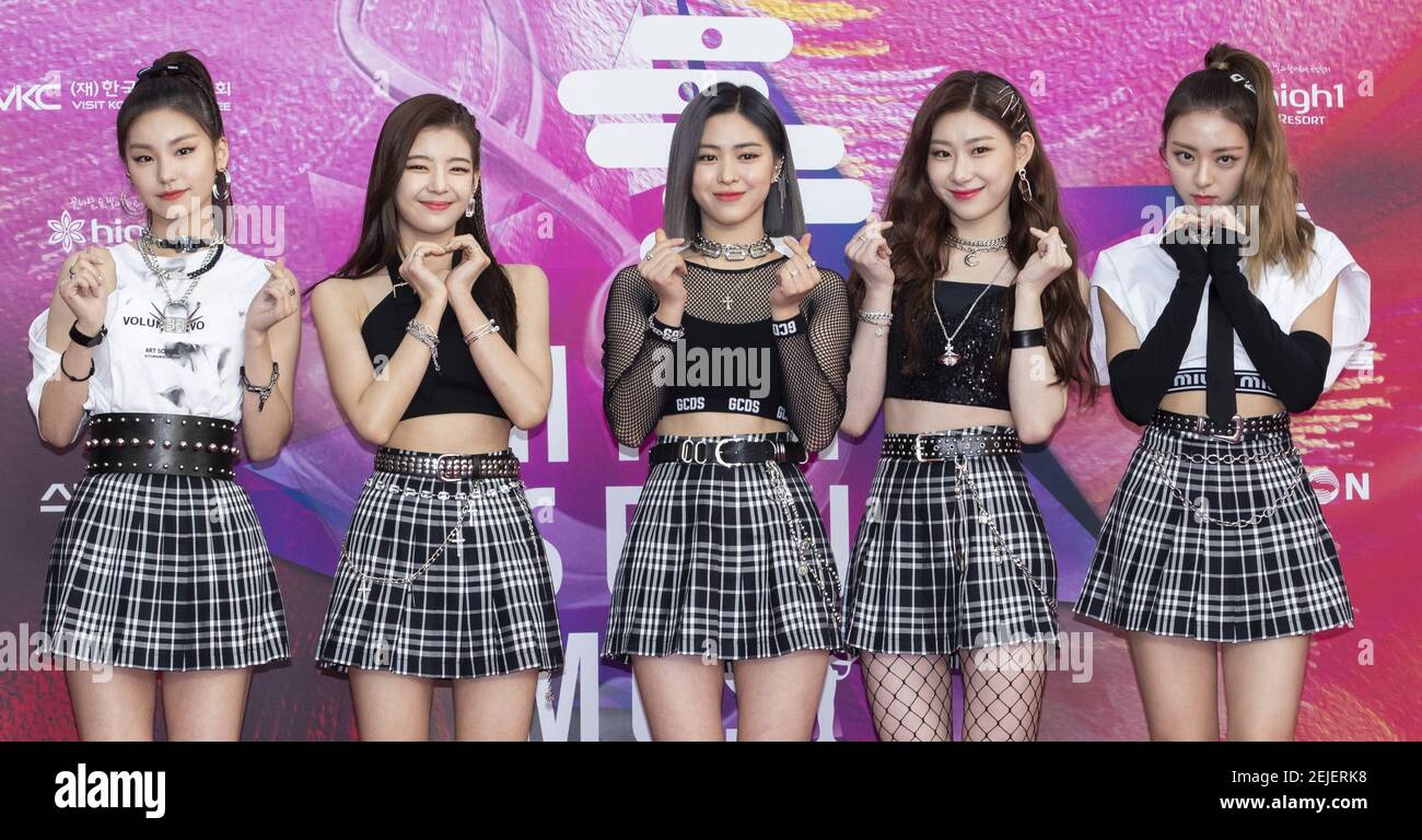 South Korean K-Pop girl group ITZY, attend a photo call for the 29th ...