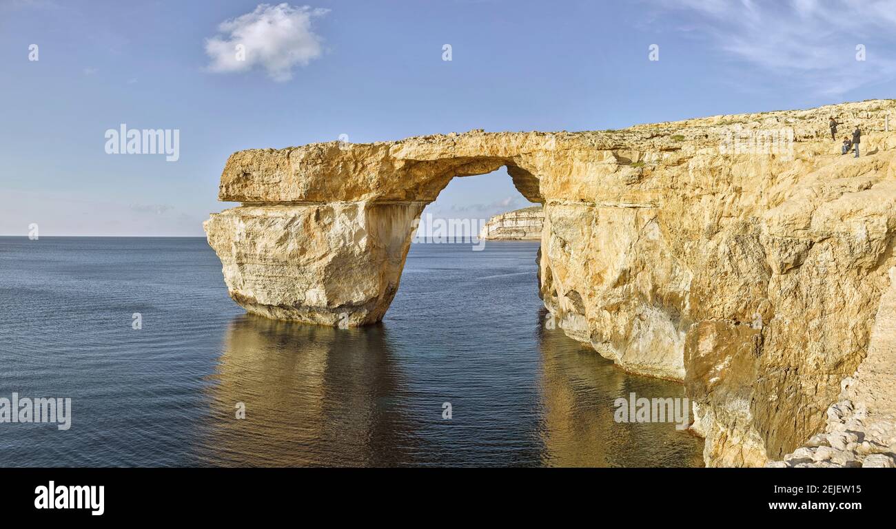 Natural limestone rock formations, Azure Window, Dwejra Bay, Gozo ...