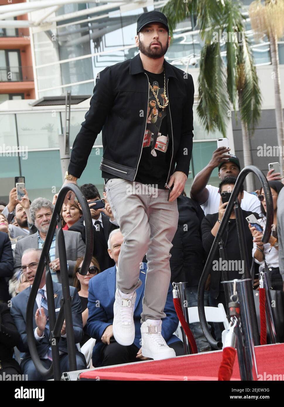 Eminem at the Curtis 50 Cent Jackson Star On The Hollywood Walk Of Fame ...