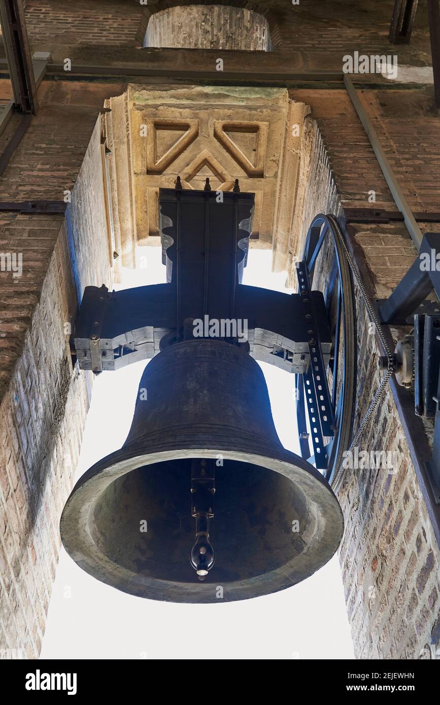 View of the Bells from interior of towerbell Stock Photo - Alamy