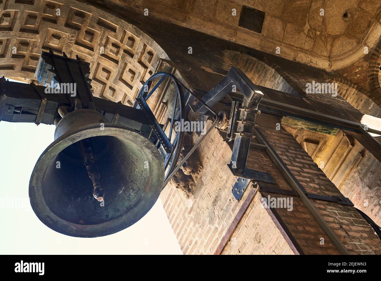 View of the Bells from interior of towerbell Stock Photo - Alamy