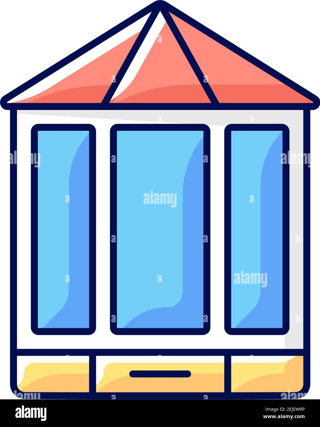 Bay and bow windows RGB color icon Stock Vector Image & Art - Alamy