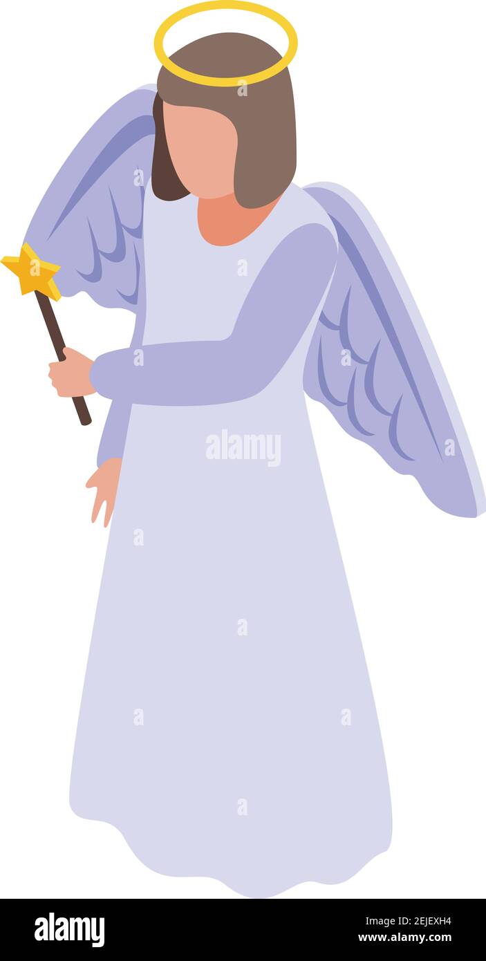 Magic angel icon. Isometric of magic angel vector icon for web design ...