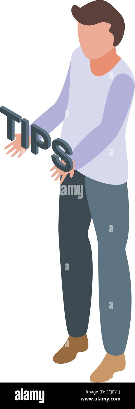 Man tips icon. Isometric of man tips vector icon for web design ...
