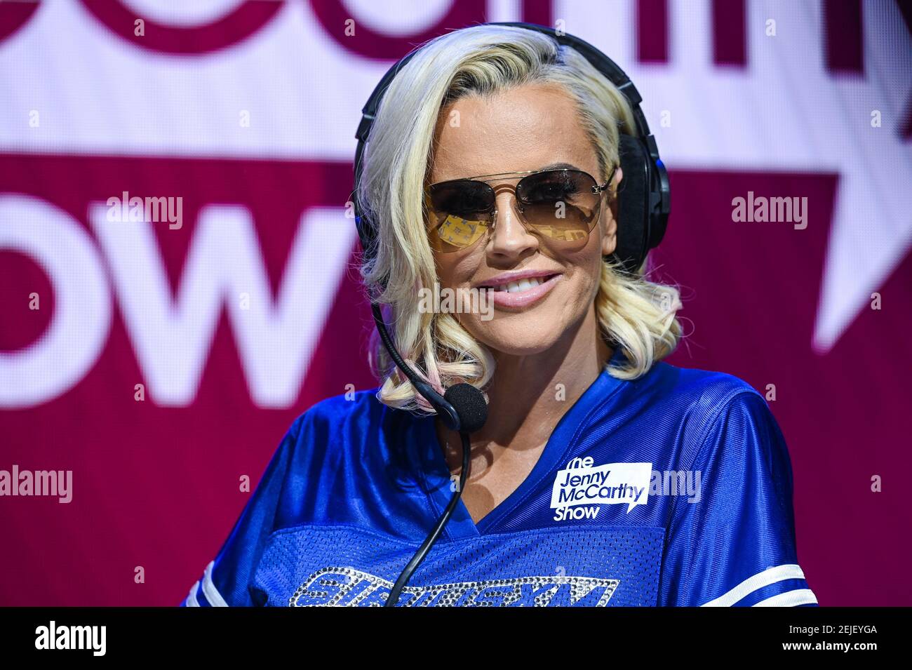 Jenny McCarthy hostsThe Jenny McCarthy Show for SiriusXM on radio row ...