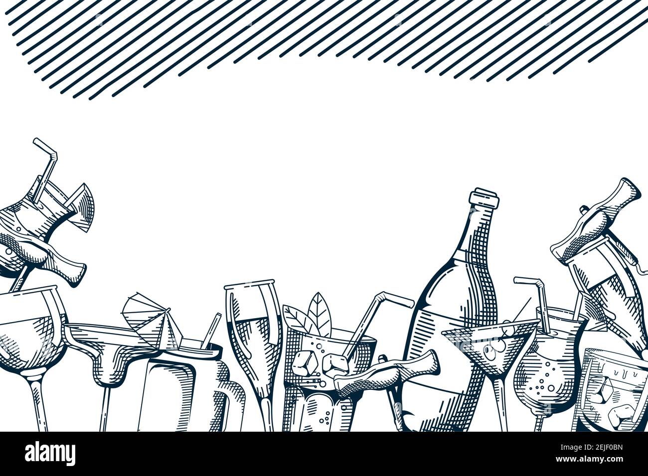 drinks and beverages hand draw frame vector illustration design Stock ...