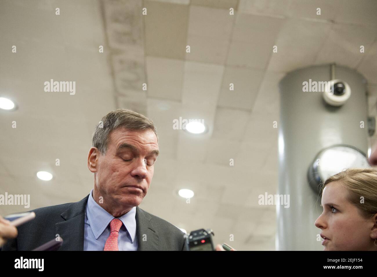 Senator arrives in the Senate subway in the basement of the U.S ...