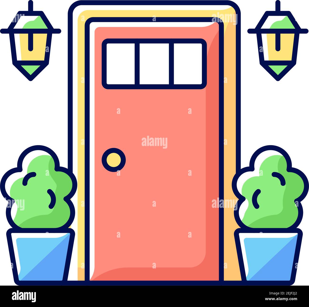 Entry doors RGB color icon Stock Vector Image & Art - Alamy