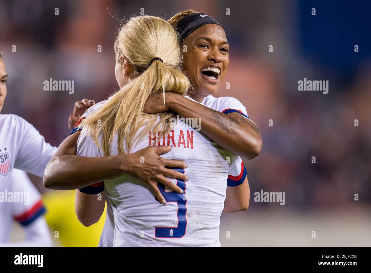 January 31, 2020: United States midfielder Lindsey Horan (9) celebrates ...