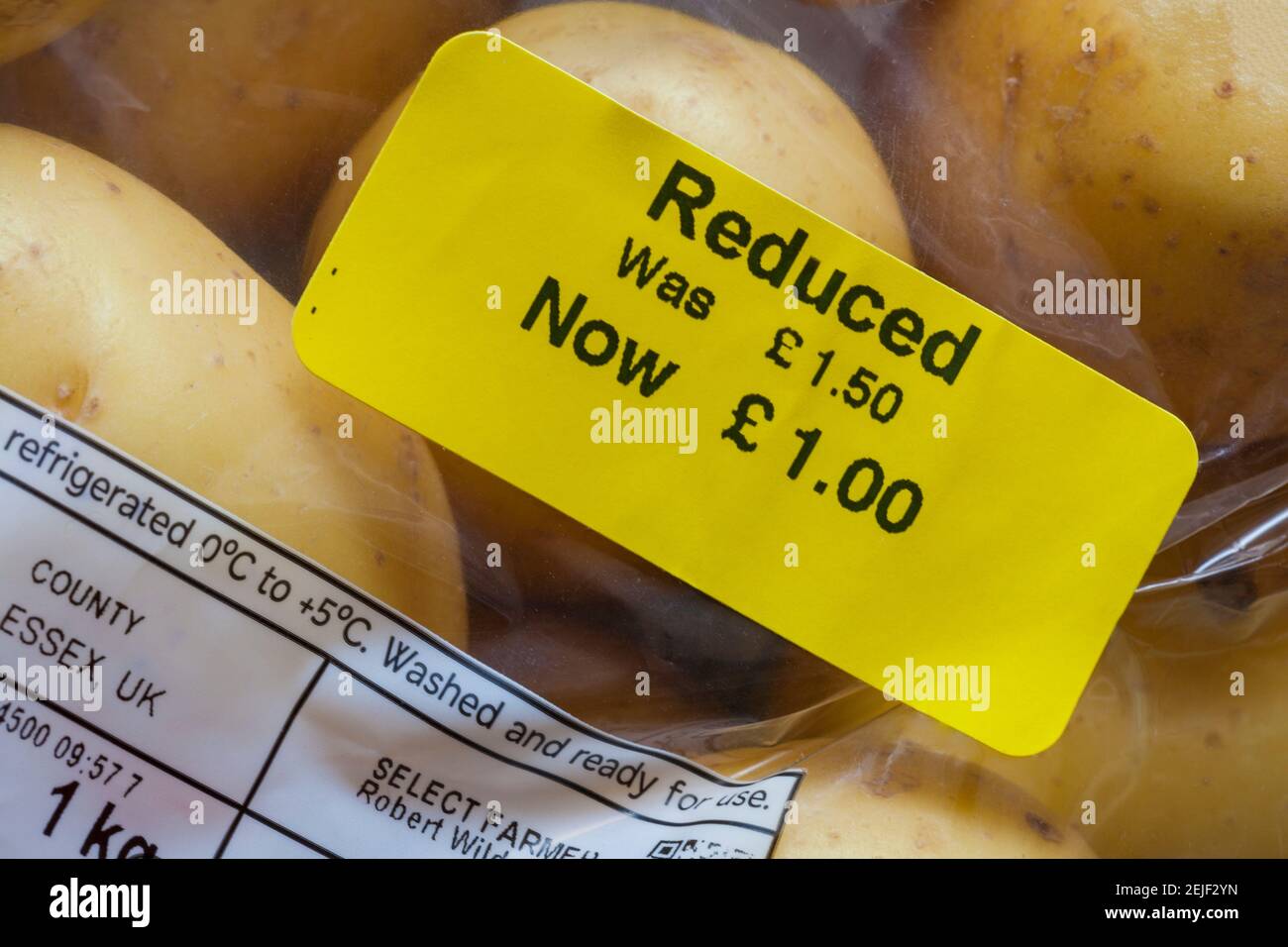 Reduced yellow sticker on pack of Charlotte Potatoes from M&S - price ...