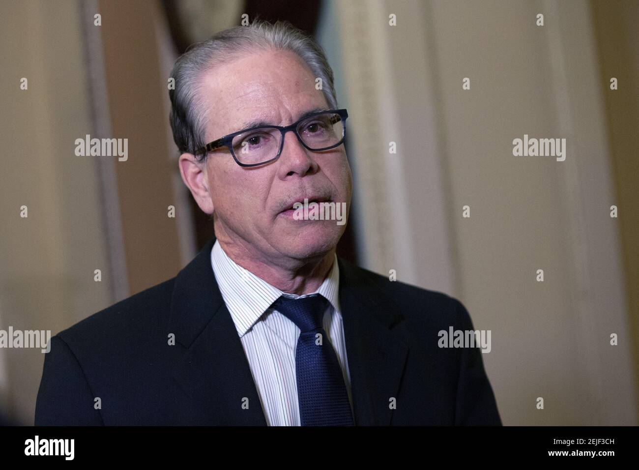 United States Senator Mike Braun (Republican of Indiana) speaks to ...