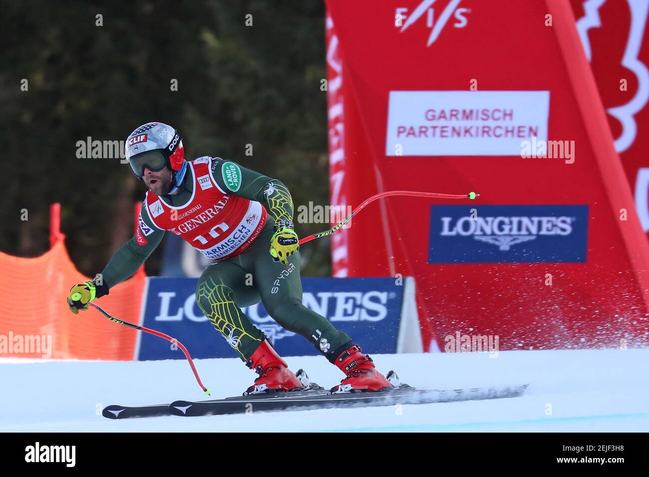 Travis Ganong of The USA races down the course at the Audi FIS Alpine ...