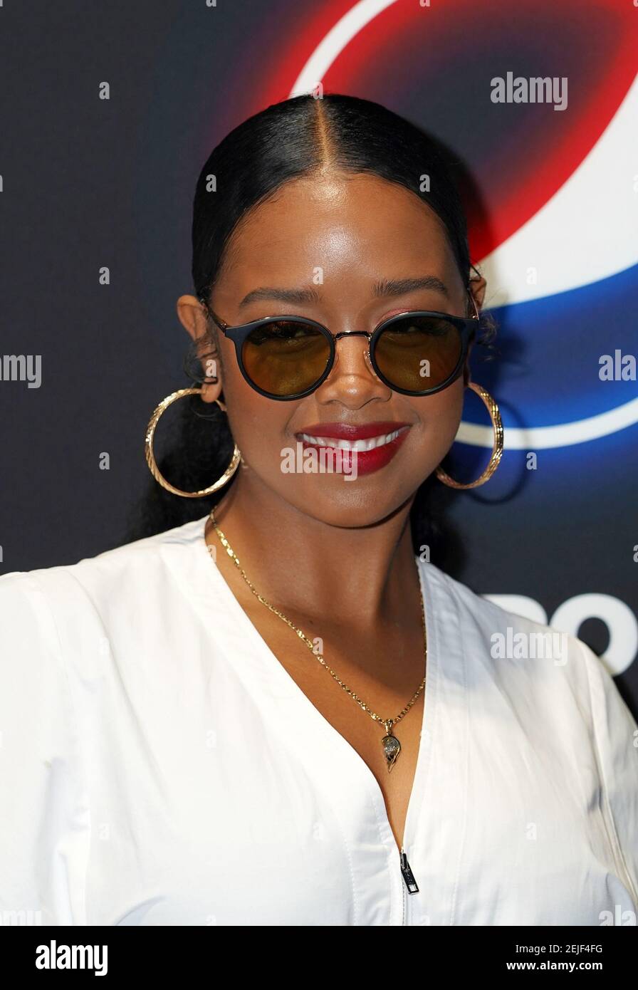 MIAMI, FLORIDA - JANUARY 31: H.E.R. is seen during the Pepsi Zero Sugar ...