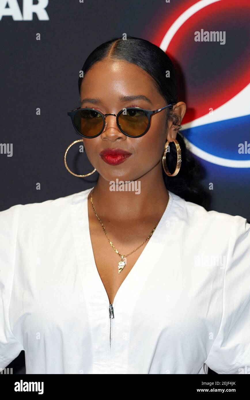 MIAMI, FLORIDA - JANUARY 31: H.E.R. is seen during the Pepsi Zero Sugar ...