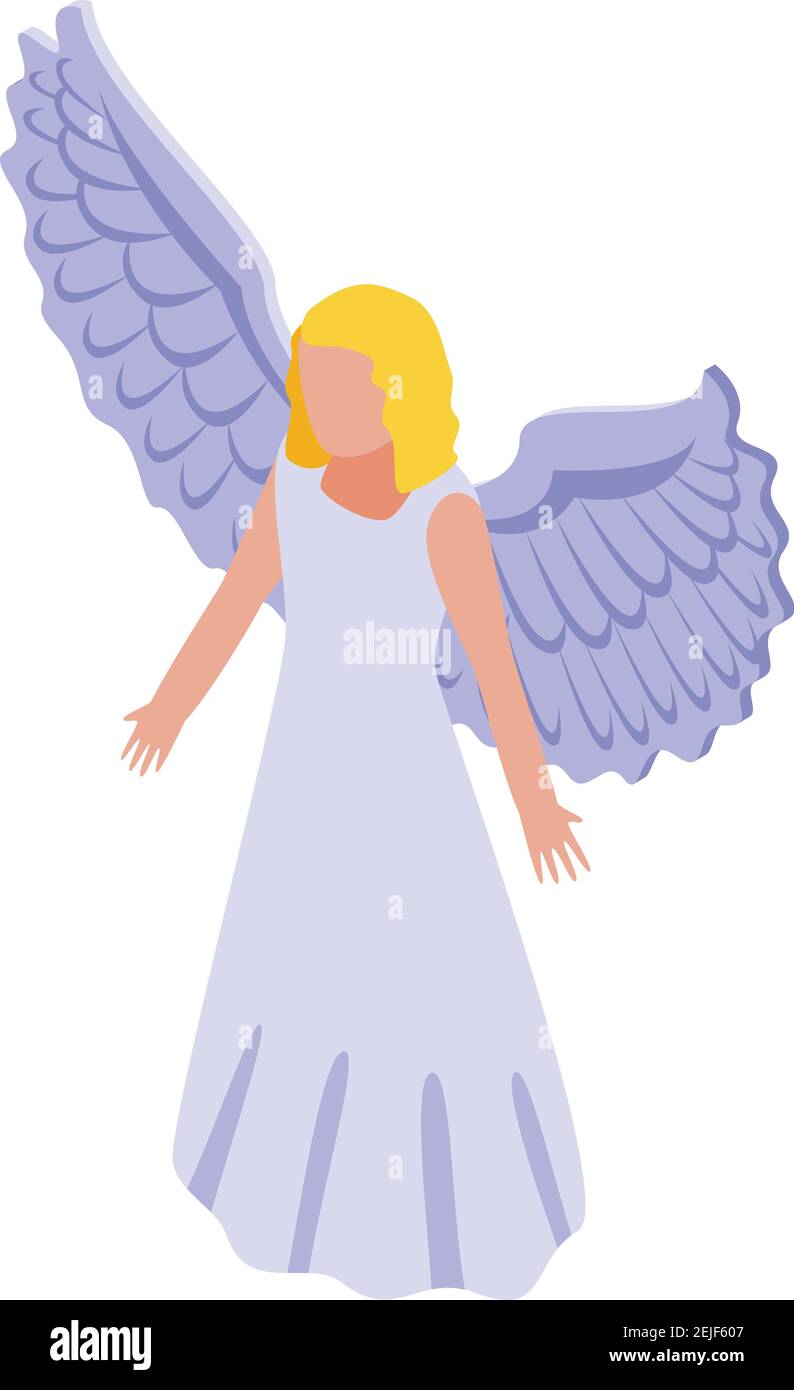 Heaven angel icon. Isometric of heaven angel vector icon for web design ...