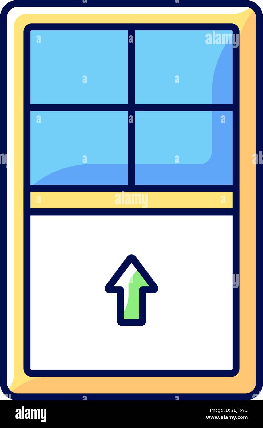 Single-hung windows RGB color icon Stock Vector Image & Art - Alamy