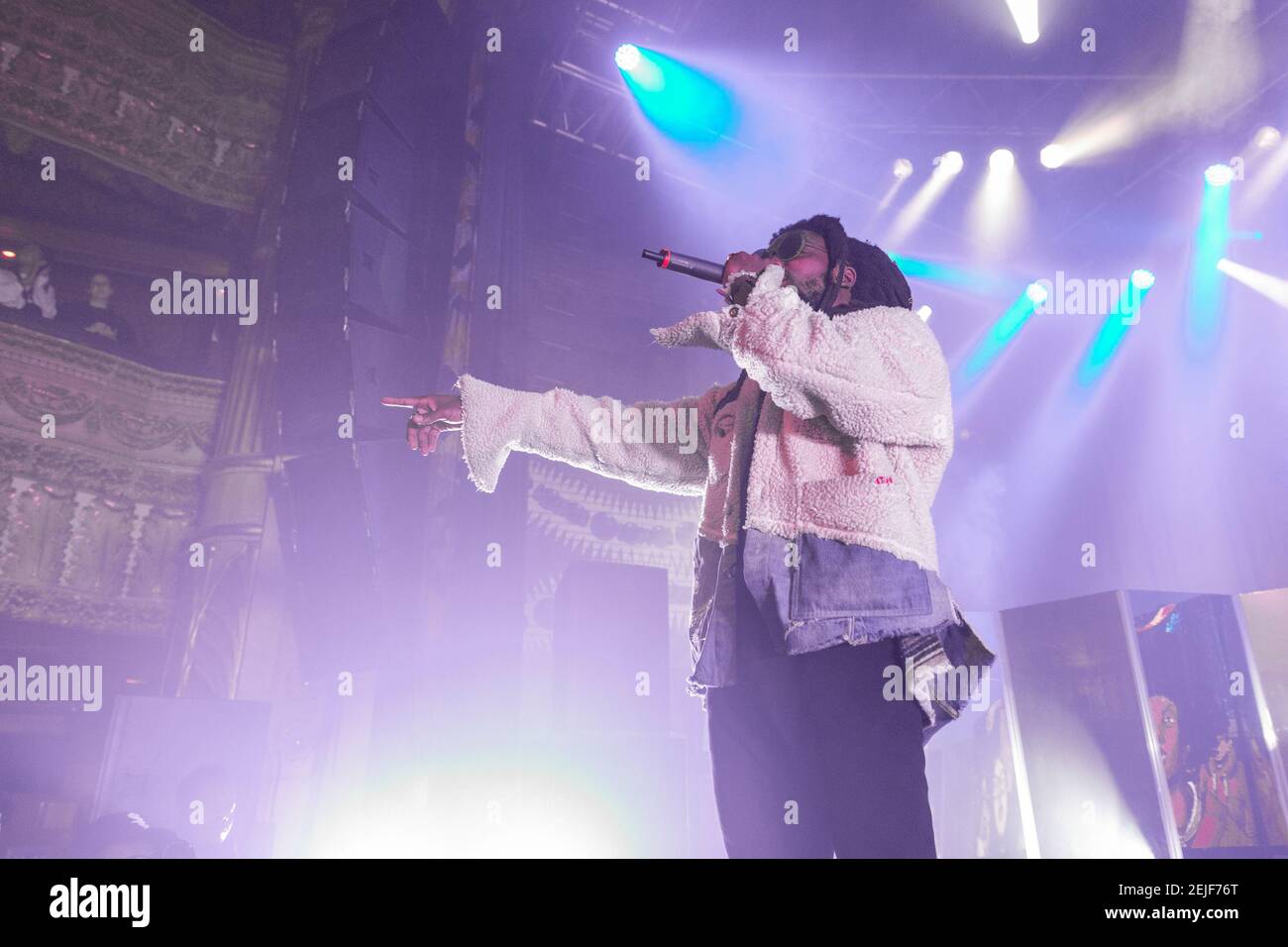 Johnny Venus (Olu Fann) of EarthGang performs onstage during Welcome to ...
