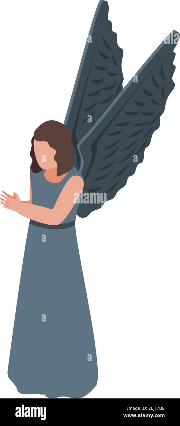 Angel girl icon. Isometric of angel girl vector icon for web design ...