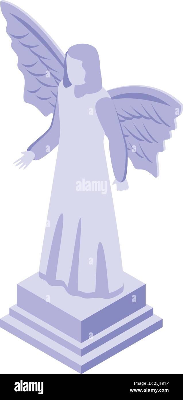 Angel statue icon. Isometric of angel statue vector icon for web design ...